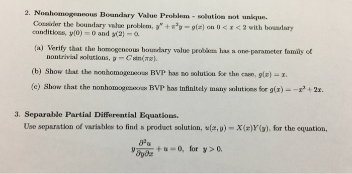 Solved Nonhomogeneous Boundary Value Problem-solution not | Chegg.com