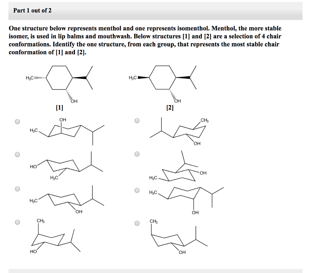 Solved Part 1 out of 2 One structure below represents | Chegg.com