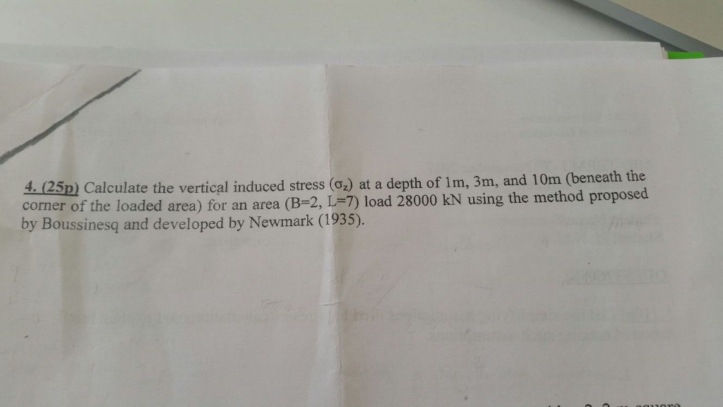 Solved Calculate the vertical induced stress at depth of | Chegg.com