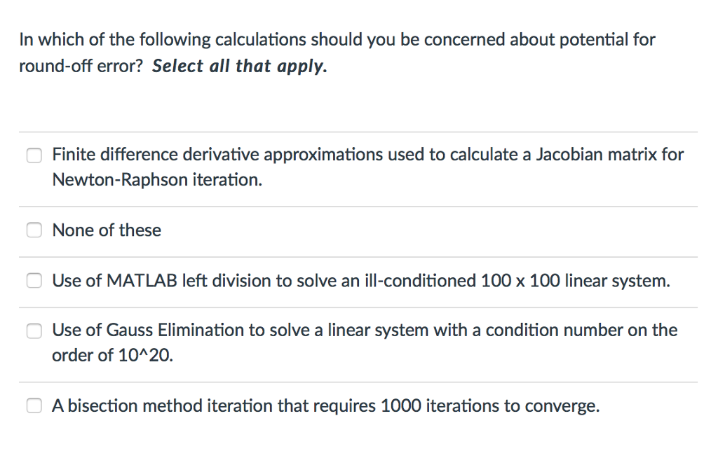 Solved In which of the following calculations should you be | Chegg.com