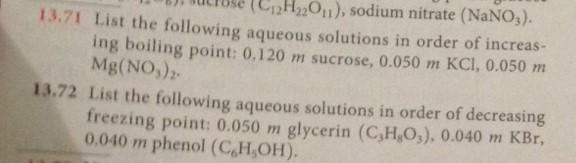 Solved List the following aqueous solutions in order of | Chegg.com