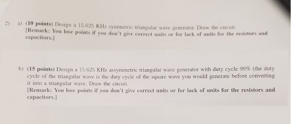 Solved Design a 15.625 symmetric triangular wave generator | Chegg.com