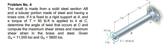 The shaft is made from a solid steel section AB and a | Chegg.com
