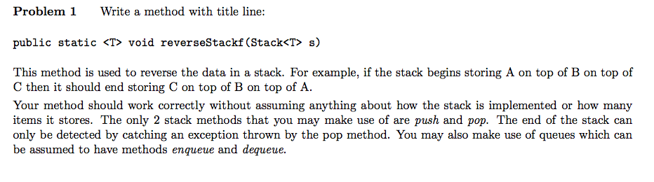 Solved Problem 1 Write a method with title line: public | Chegg.com