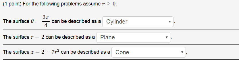 Solved (1 point) For the following problems assume r 20 The | Chegg.com Solved (1 point) For the following problems assume r 20 The | Chegg.com