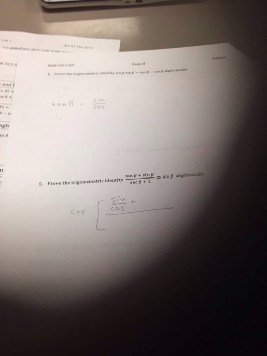 Solved Prove the trigonometric identity sin beta tan beta - | Chegg.com