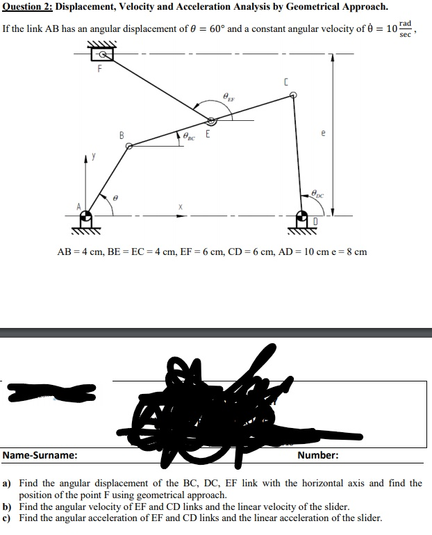 Solved Question 2: Displacement, Velocity and Acceleration | Chegg.com