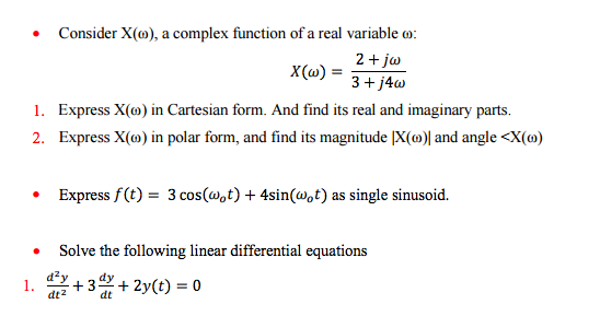 Solved Consider X(o), a complex function of a real variable | Chegg.com