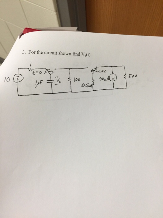 Solved For the circuit shown find Vc(t). | Chegg.com