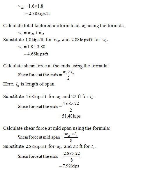 (Solved) - Figure P6-9 shows an interior span of a continuous beam. The ...