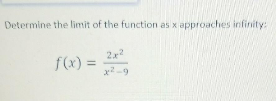 Solved Determine The Limit Of The Function As X Approaches