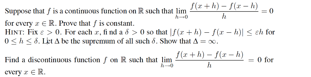 Solved Suppose that f is a continuous function on R such | Chegg.com