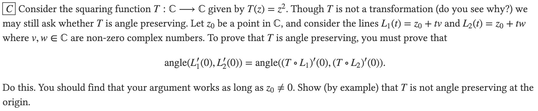 Solved Consider the squaring function T: C rightarrow C | Chegg.com