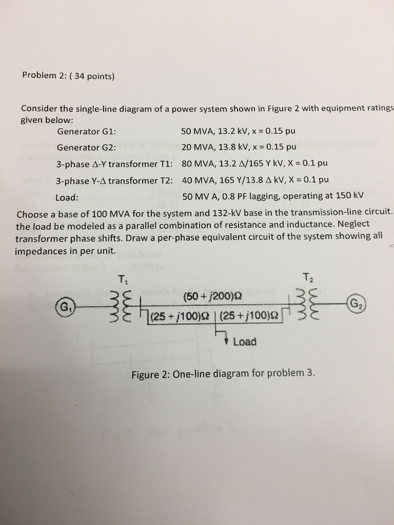 Solved Problem 2: (34 points) Consider the single-line | Chegg.com Solved Problem 2: (34 points) Consider the single-line | Chegg.com