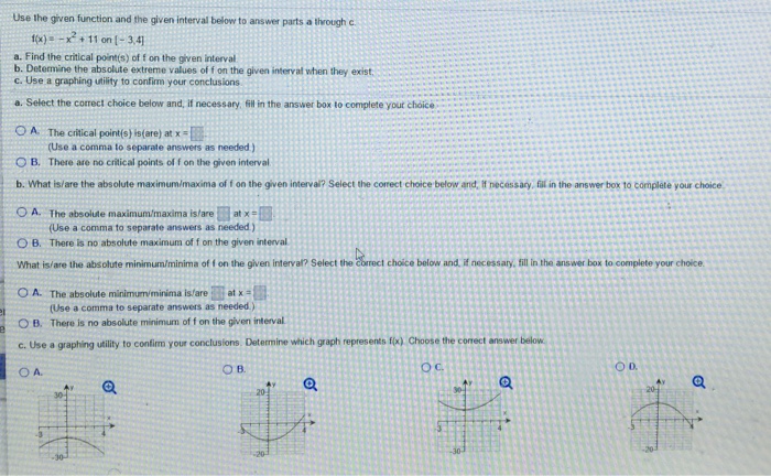 Solved Use The Given Function And The Given Interval Below 2905