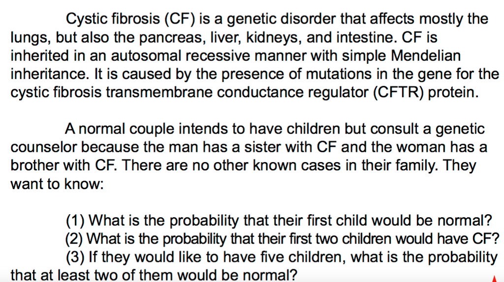 Solved Cystic fibrosis (CF) is a genetic disorder that | Chegg.com
