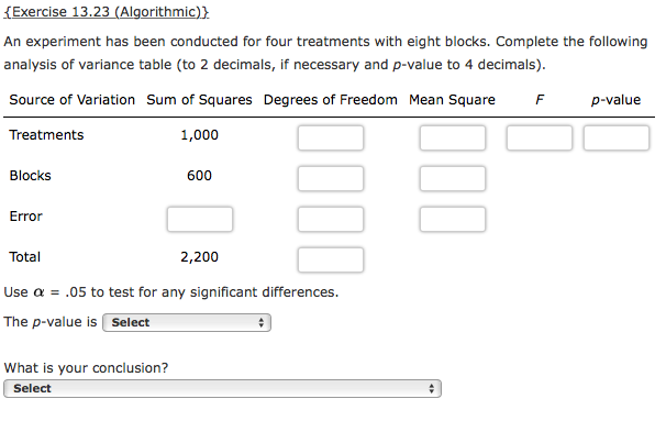 Solved Exercise 13.23 (Algorithmic) Source of Variation Sum | Chegg.com