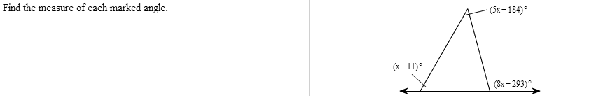 Solved Find the measure of each marked angle. Identify all | Chegg.com