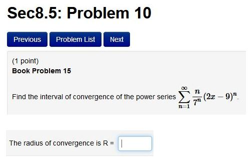 Solved Sec8.5: Problem 10 PreviouS Problem List Next (1 | Chegg.com