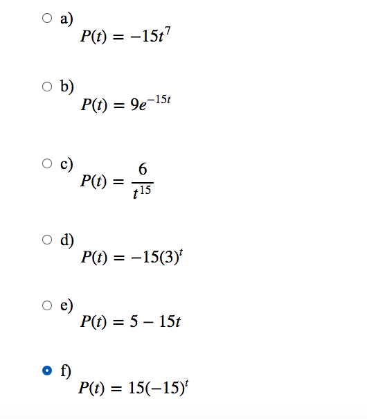 Solved If P'φ =-15P) which of the following equations could | Chegg.com