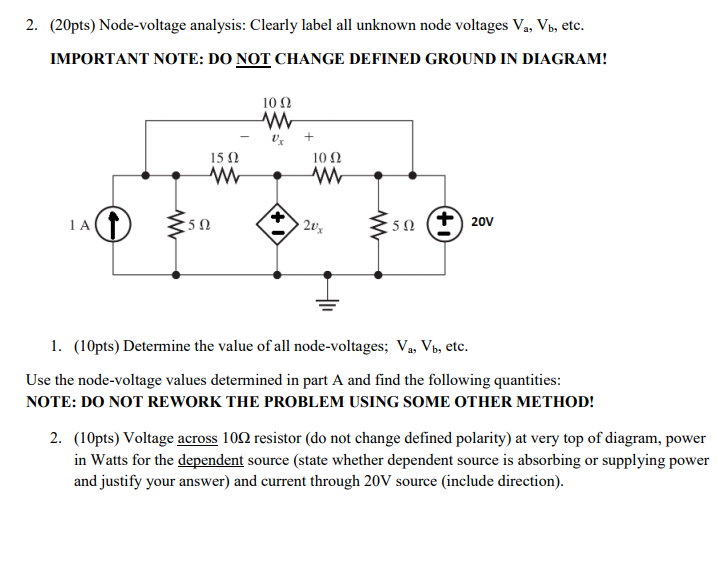 Solved Node-voltage analysis: Clearly label all unknown node | Chegg.com