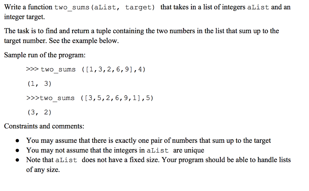 Solved that takes in a list of integers aList and an Write a | Chegg.com