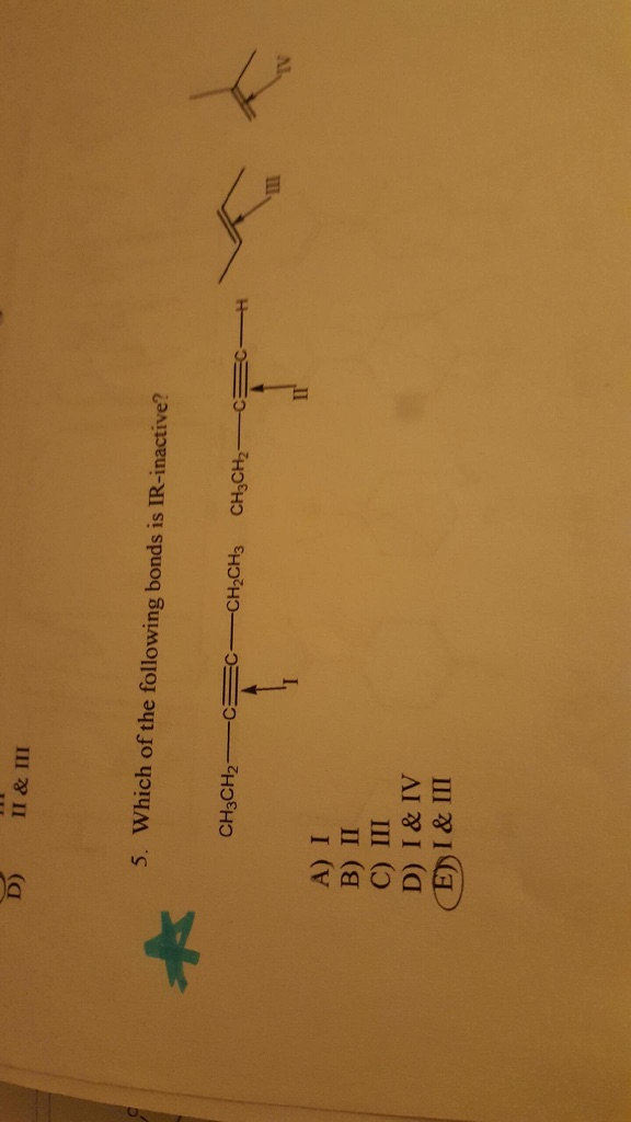 Solved Which of the following bonds in IR-inactive? | Chegg.com
