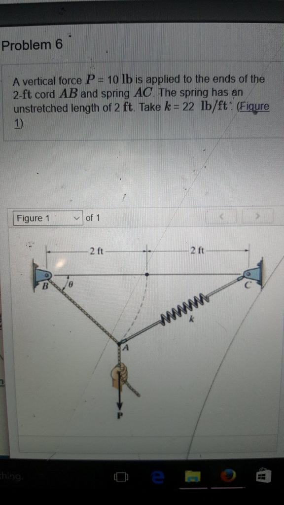Solved A vertical force P = 10 lb is applied to the ends of | Chegg.com