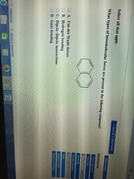 Solved Select all that apply. What types of intermolecular | Chegg.com