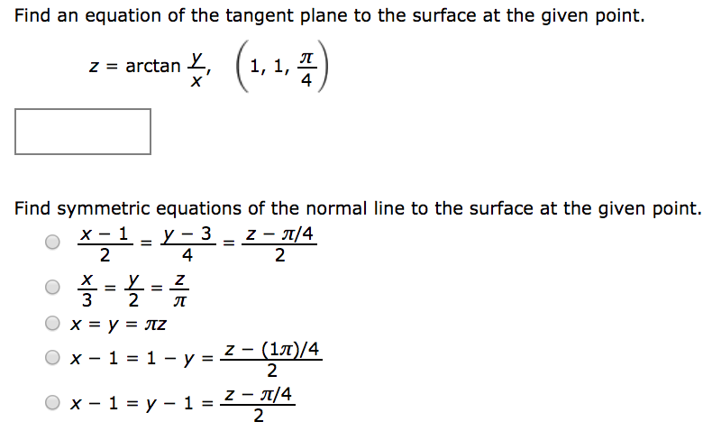 Solved Find an equation of the tangent plane to the surface | Chegg.com