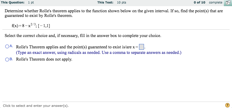 Solved Determine Whether Rolles Theorem Applies To The