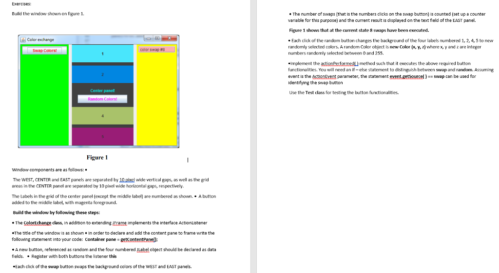 Exercises: Build the window shown on figure 1. The | Chegg.com