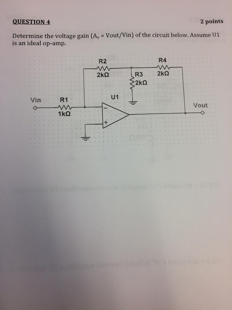 Solved Determine the voltage gain (A_v = Vout/Vin) of the | Chegg.com