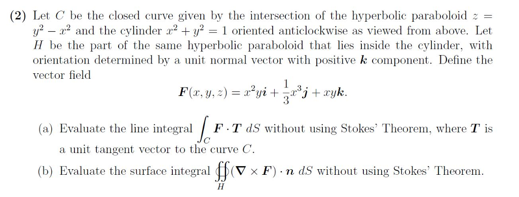 Solved (2) Let C be the closed curve given by the | Chegg.com