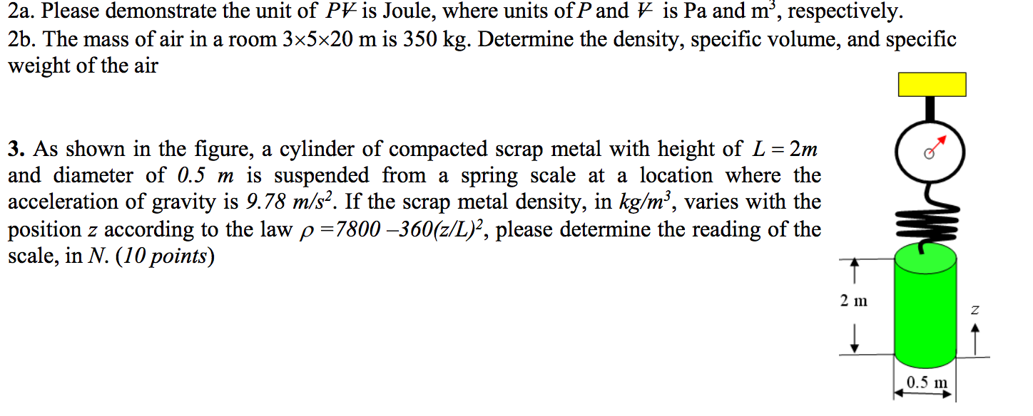 Solved 2a. Please demonstrate the unit of PV is Joule, where | Chegg.com
