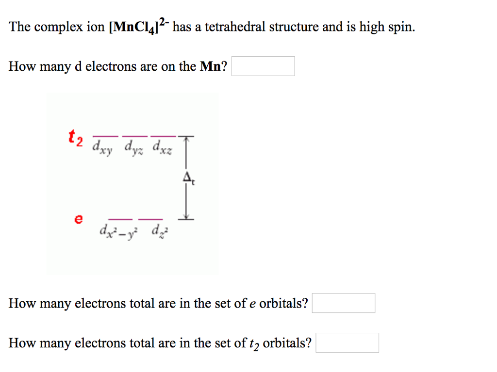 Solved The complex ion [MnCl_4]^2- has a tetrahedral | Chegg.com