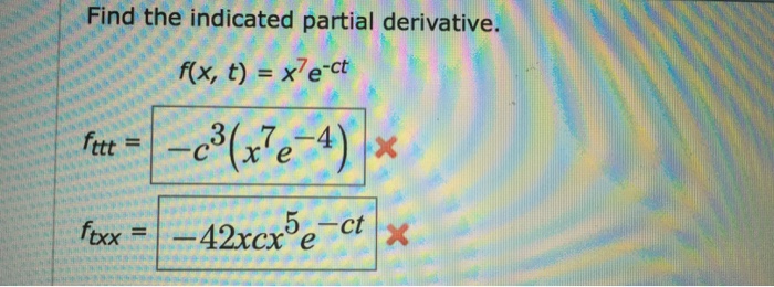 Solved Find the indicated partial derivative. | Chegg.com