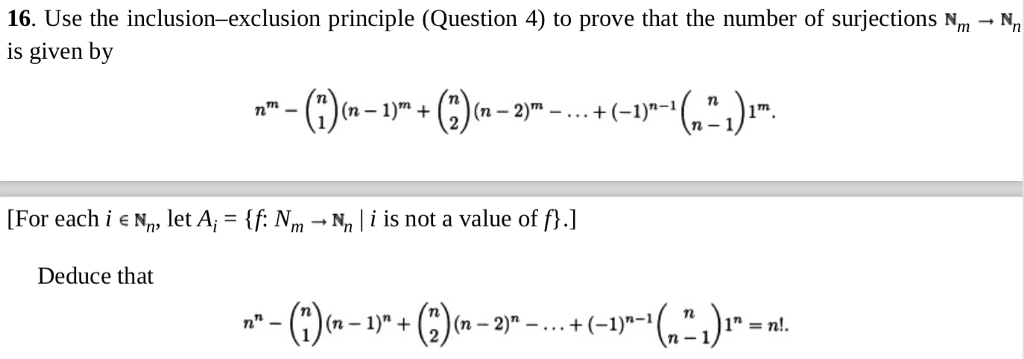 Solved 16. Use the inclusion-exclusion principle (Question | Chegg.com