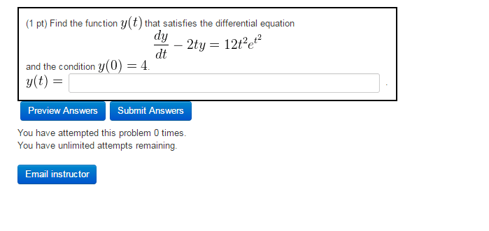 Solved Find the function y(t) that satisfies the | Chegg.com Solved Find the function y(t) that satisfies the | Chegg.com