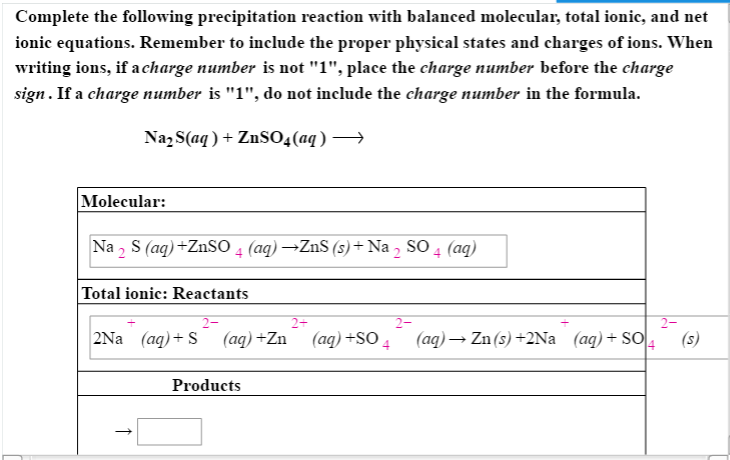 Precipitation Reaction Equations