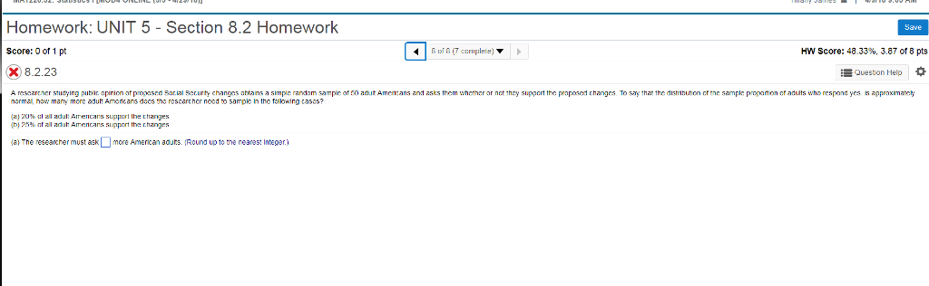 Solved Homework Unit 5 Section 8 2 Homework Score 0 Of 1
