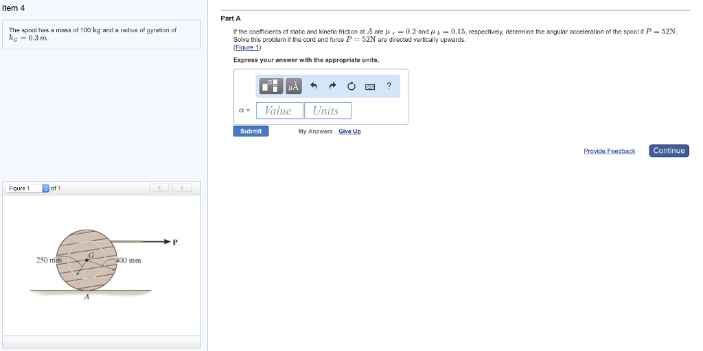 Solved The spool has a mass of 100 kg and a radius of | Chegg.com