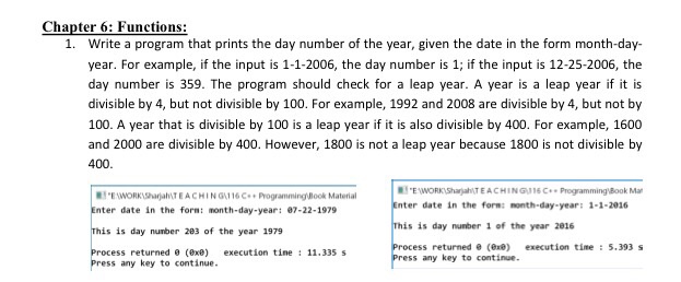 Solved Chapter 6: Functions 1. write a program that prints | Chegg.com