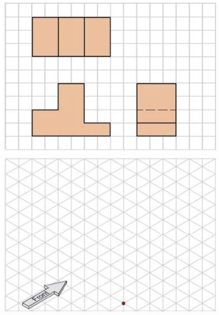 Solved Draw the Isometric Drawing of the blocks below using | Chegg.com