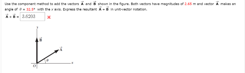 Solved Use the component method to add the vectors A and B | Chegg.com