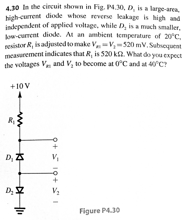 Solved In the circuit shown in Fig.P4.30, D1 is a | Chegg.com