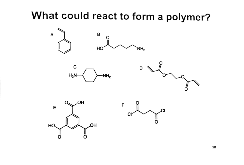 Solved What could react to form a polymer? HO NH2 -NH2 O F | Chegg.com