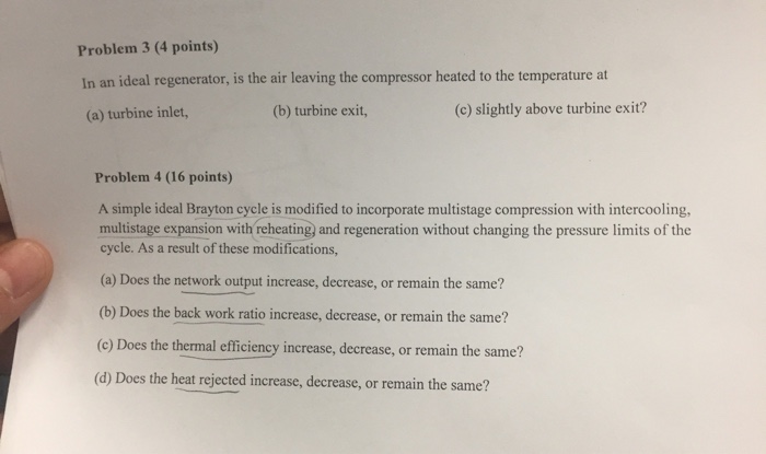 Solved In an ideal regenerator, is the air leaving the | Chegg.com