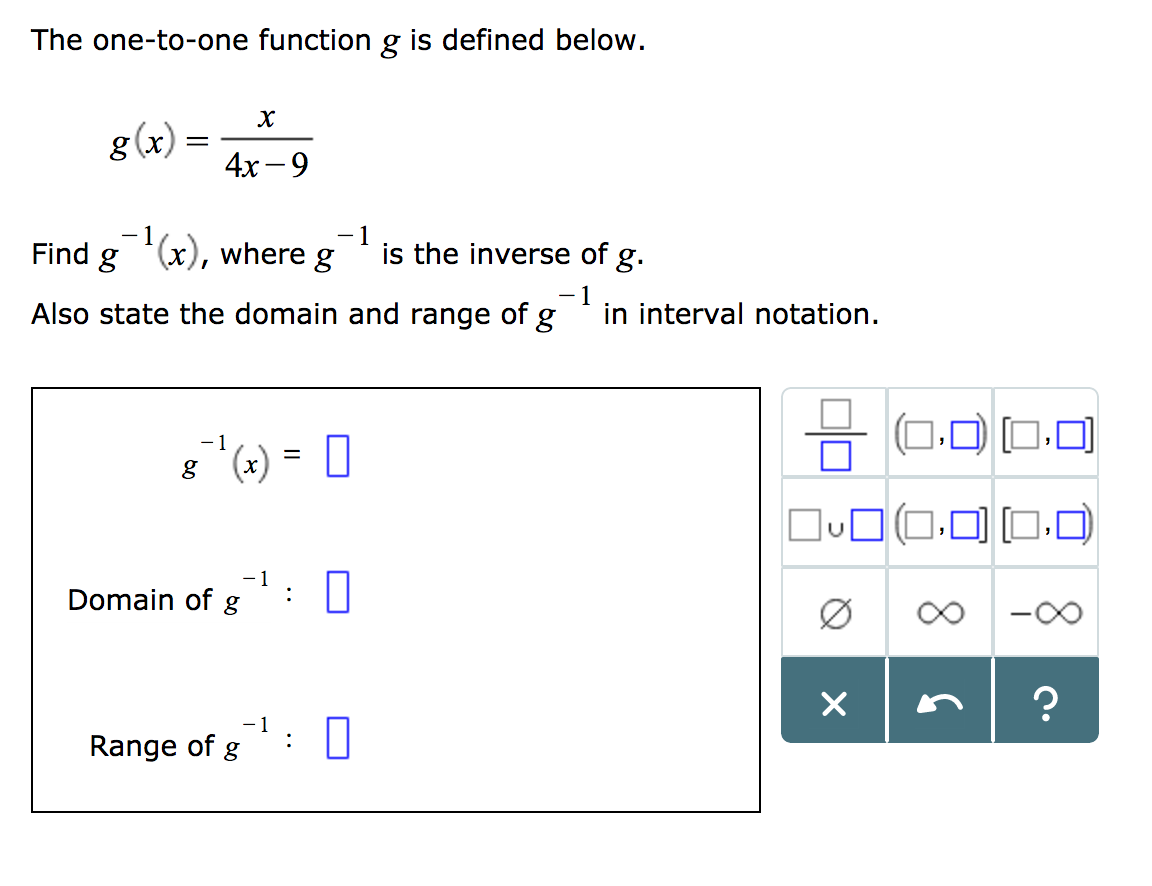Solved The one-to-one function is defined below. Find | Chegg.com