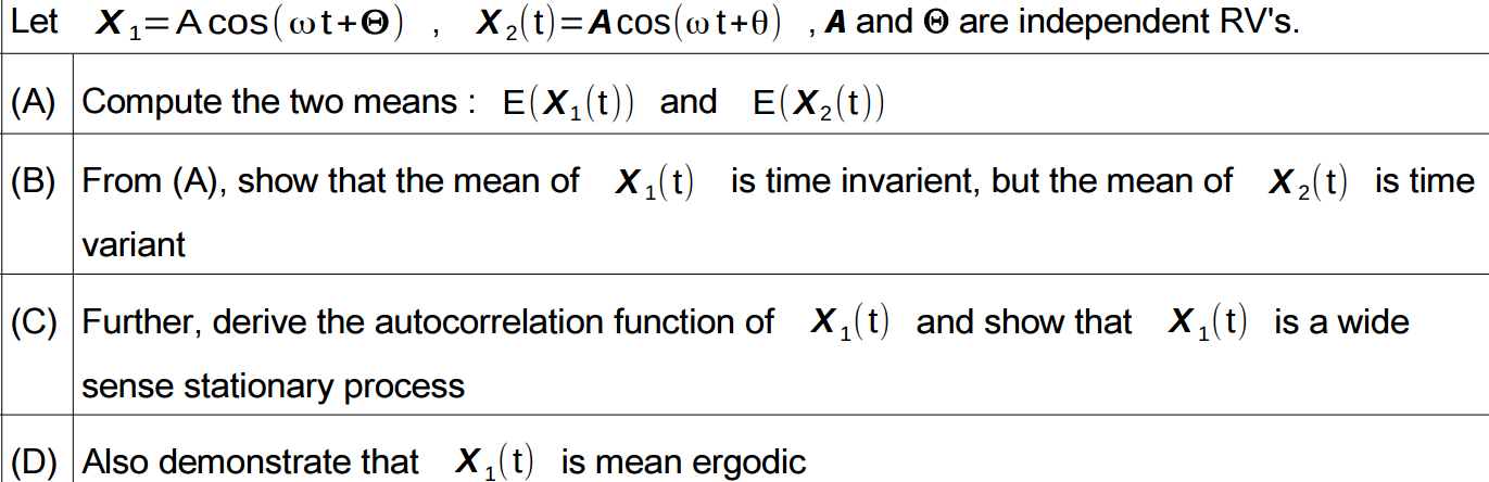 Let X 1 A Cos Omega T Theta X 2 T A Cos Omega T
